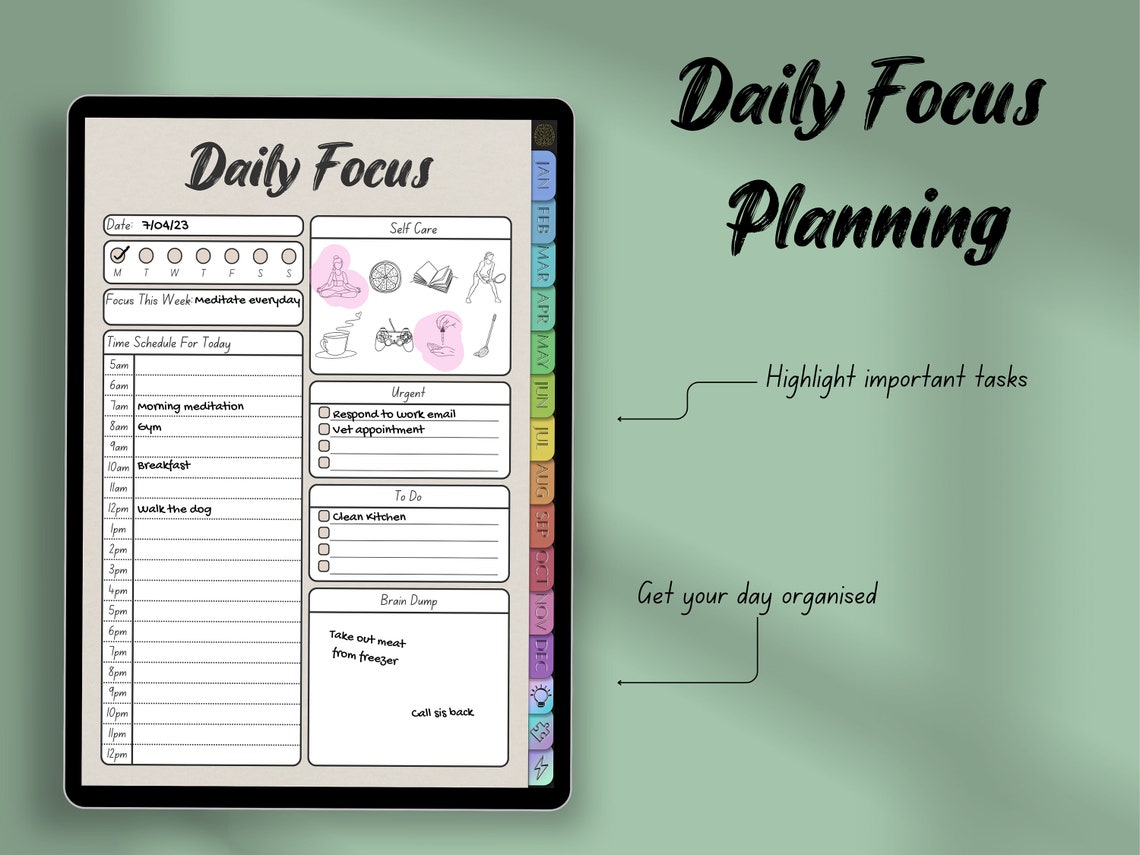 ADHD Digital Planner, ADHD Planner, 2023 Digital Planner, Adult ADHD ...