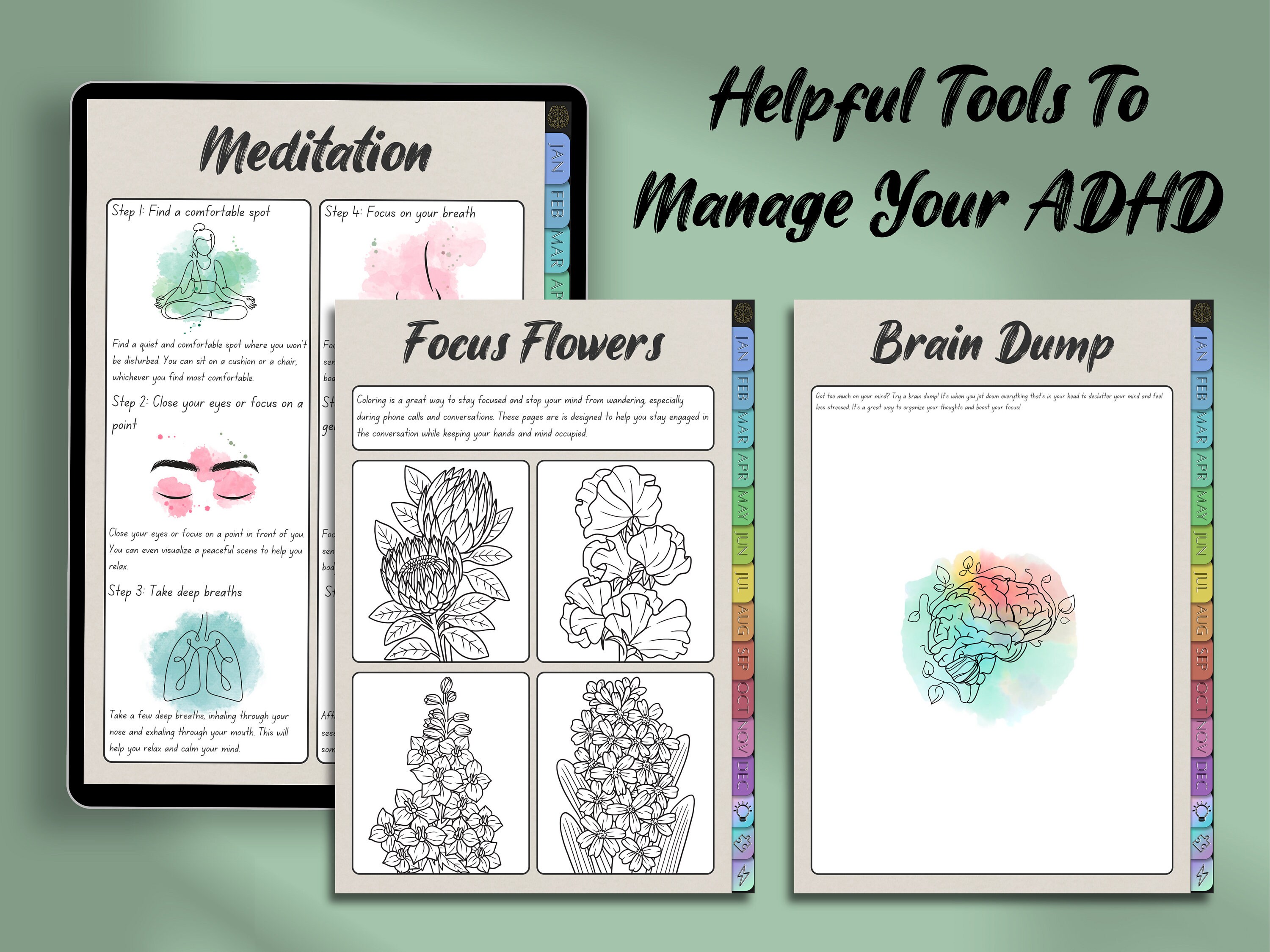 ADHD Digital Planner, ADHD Planner, 2023 Digital Planner, Adult ADHD ...