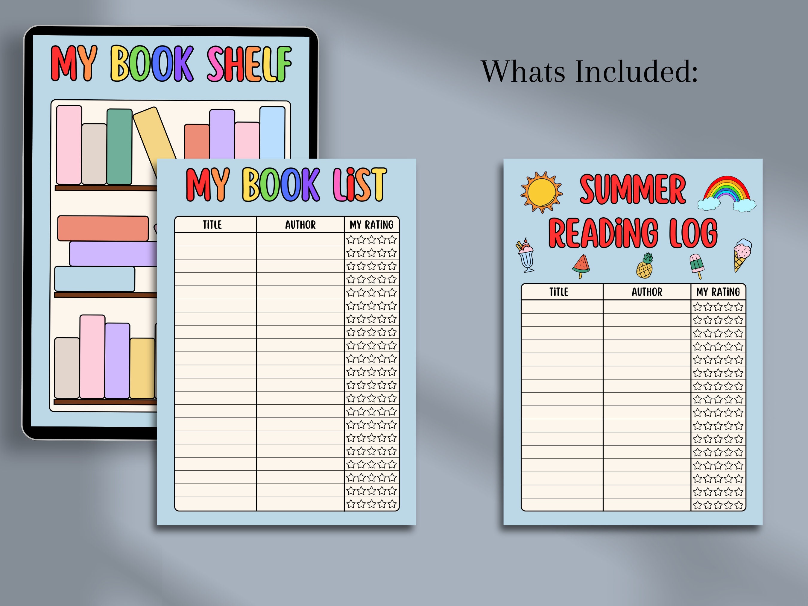 Rainbow Reading Log, Book Tracker for Kids, Reading Challenge, Reading ...