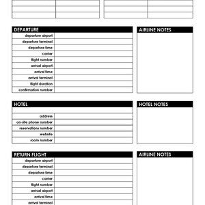 TRAVEL Information PAGE – Editable PDF - Contact Info. Six People ...