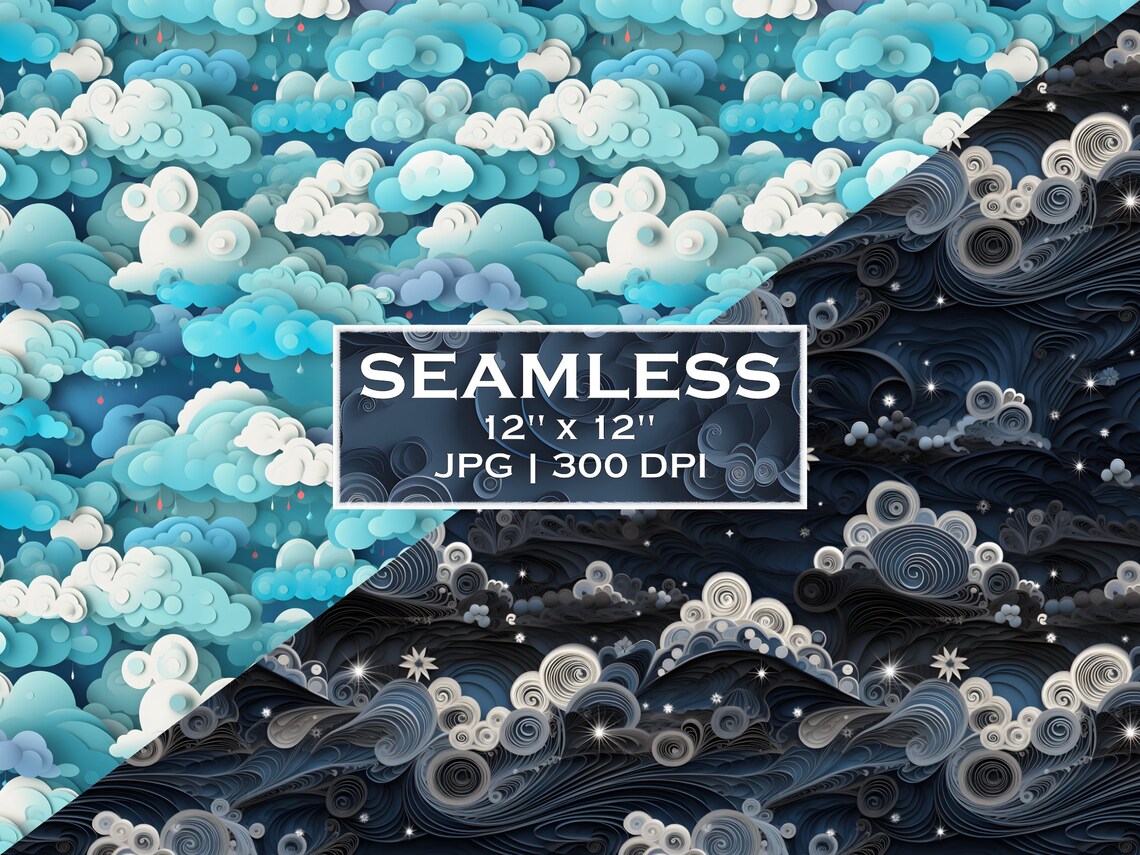 Paper Skies Digital Paper - Sky Backgrounds - Clouds - 12 Designs ...