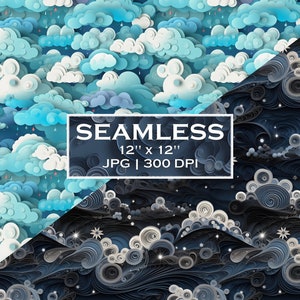 Paper Skies Digital Paper - Sky Backgrounds - Clouds - 12 Designs ...