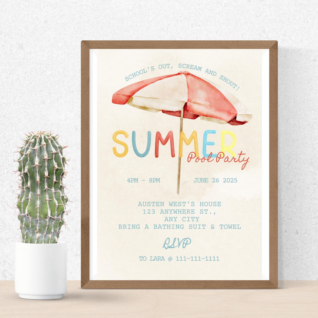 Editable End of School Summer Party Invitation | Last Day of School ...