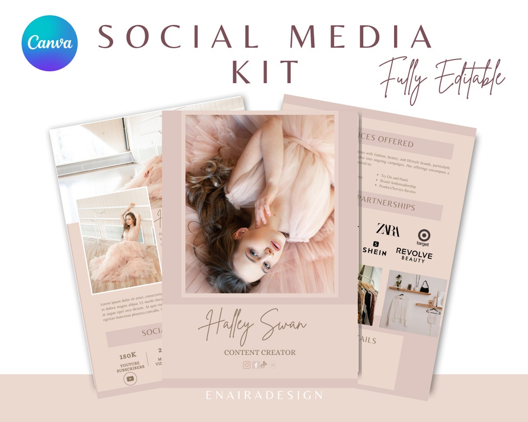 Media Kit Canva Template Instagram Media Kit Influencer Rate Sheet ...