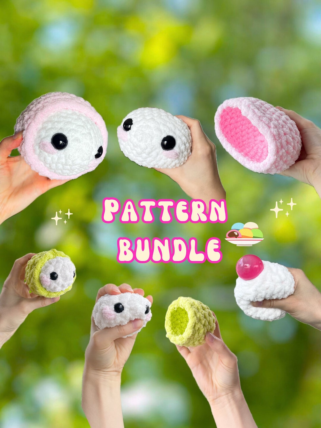 BUNDLE No-sew Mochi Stress Ball Crochet PATTERN 2 in 1 - Etsy