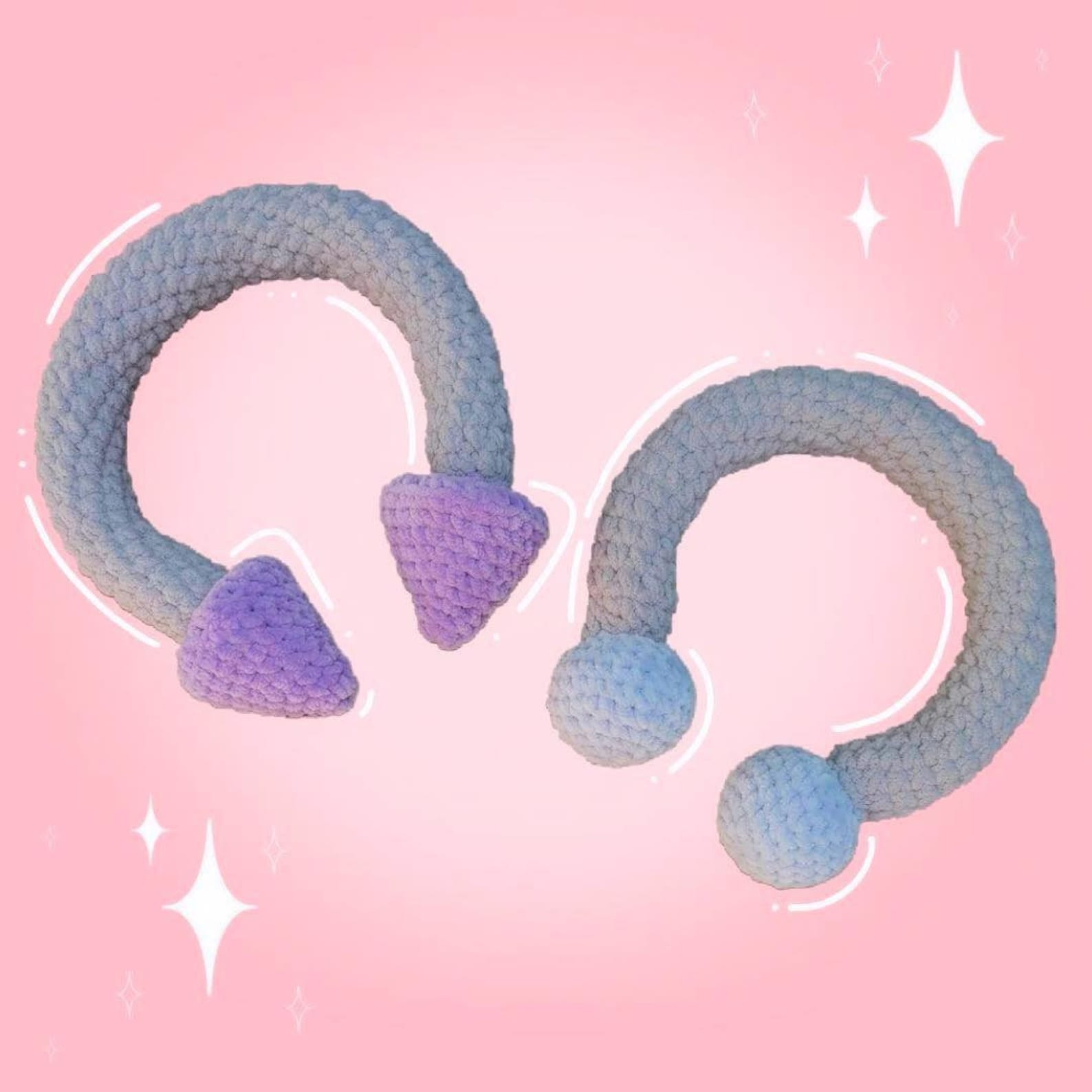 Horseshoe Ring Piercing Crochet PATTERN 2 in 1 - Etsy Canada