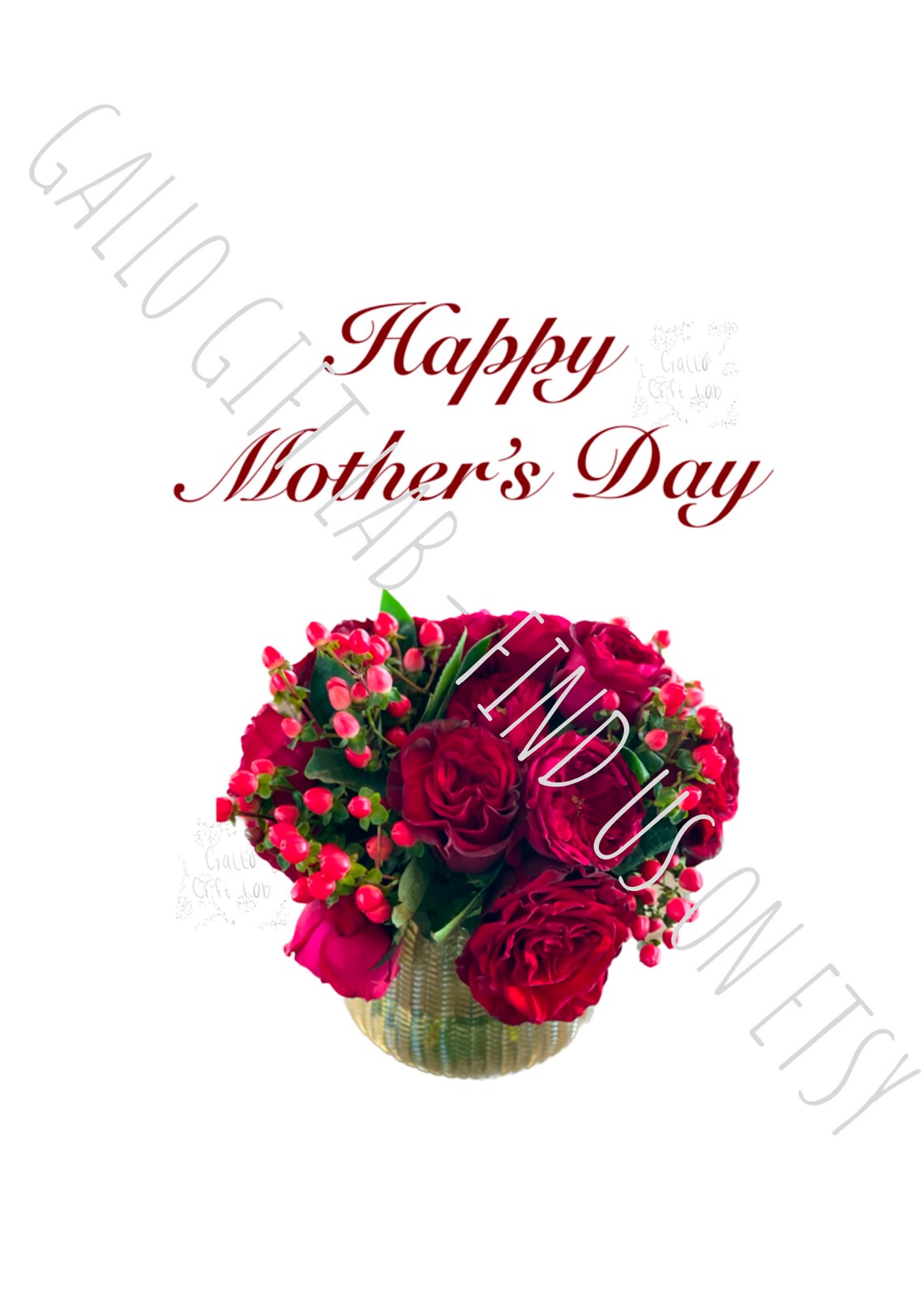 Mothers Day Card Roses INSTANT DOWNLOAD - Etsy