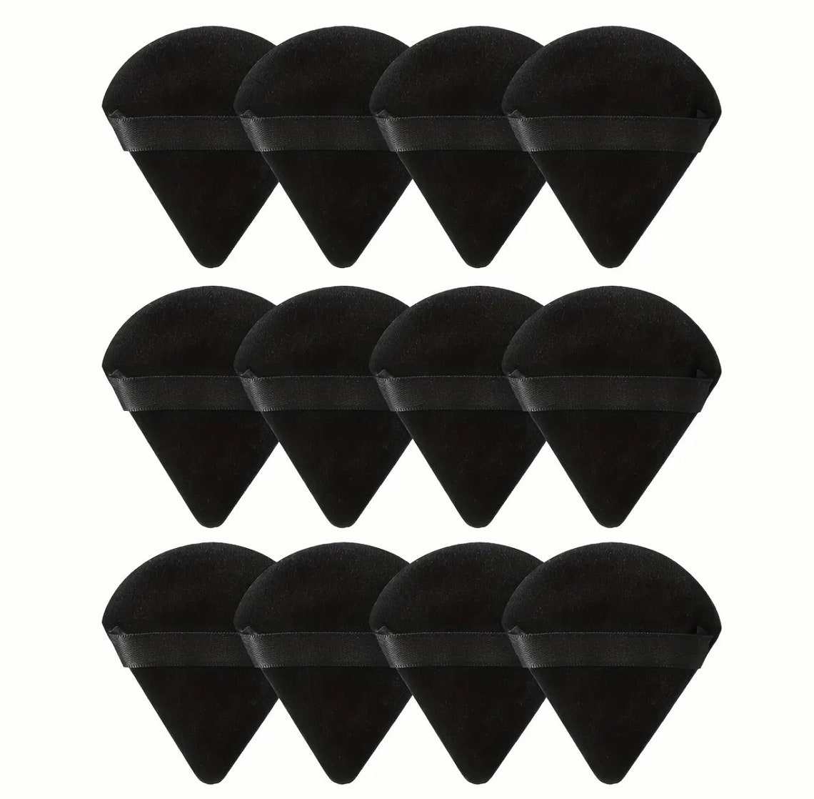 12pcs High Quality Velour Triangle Powder Puff, Face Makeup Sponge ...