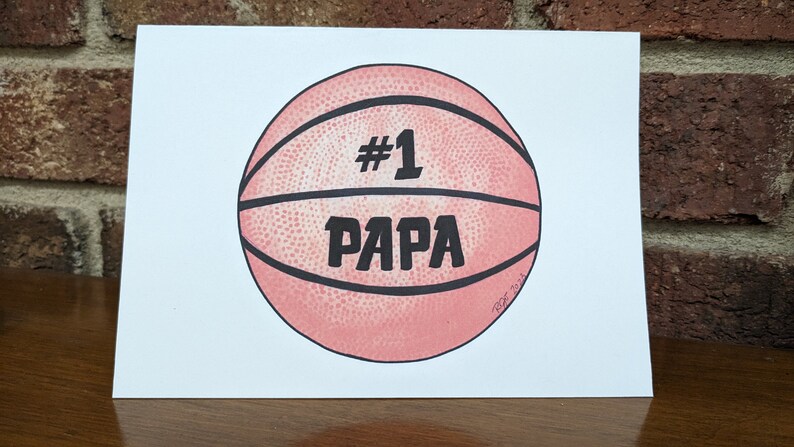 Printable Father's Day Basketball Card 5x7 Greeting Card Digital ...
