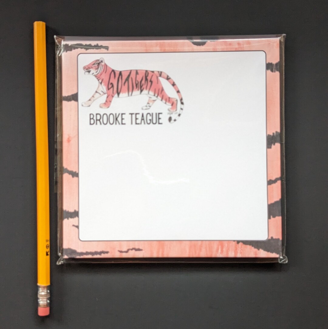 Personalized Go Tigers Notepads Notepad Set 2 5.5 X 5.5 - Etsy