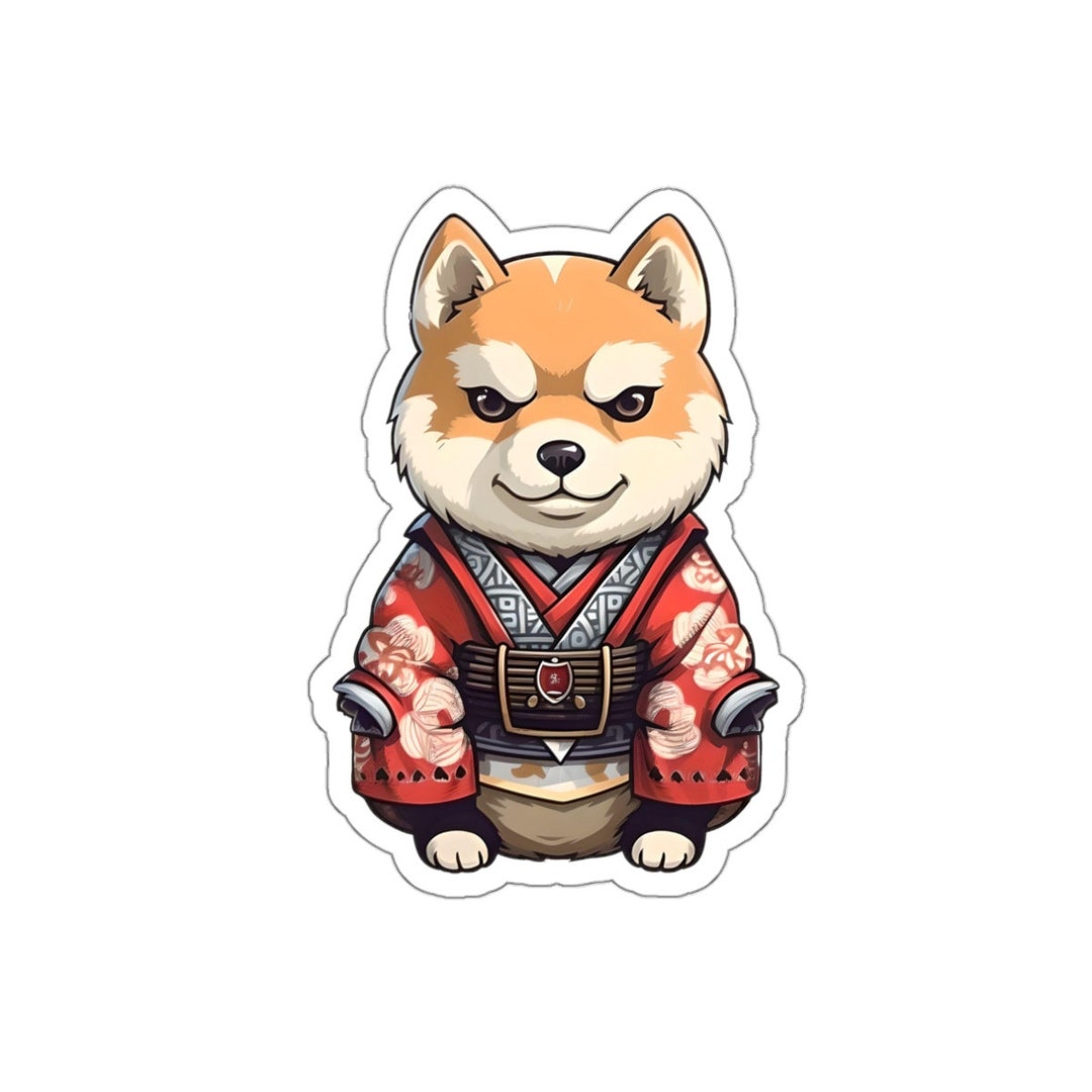 Dungeons & Dogs: Shiba Inu Samurai Die-cut Matte Vinyl Sticker Wizard ...