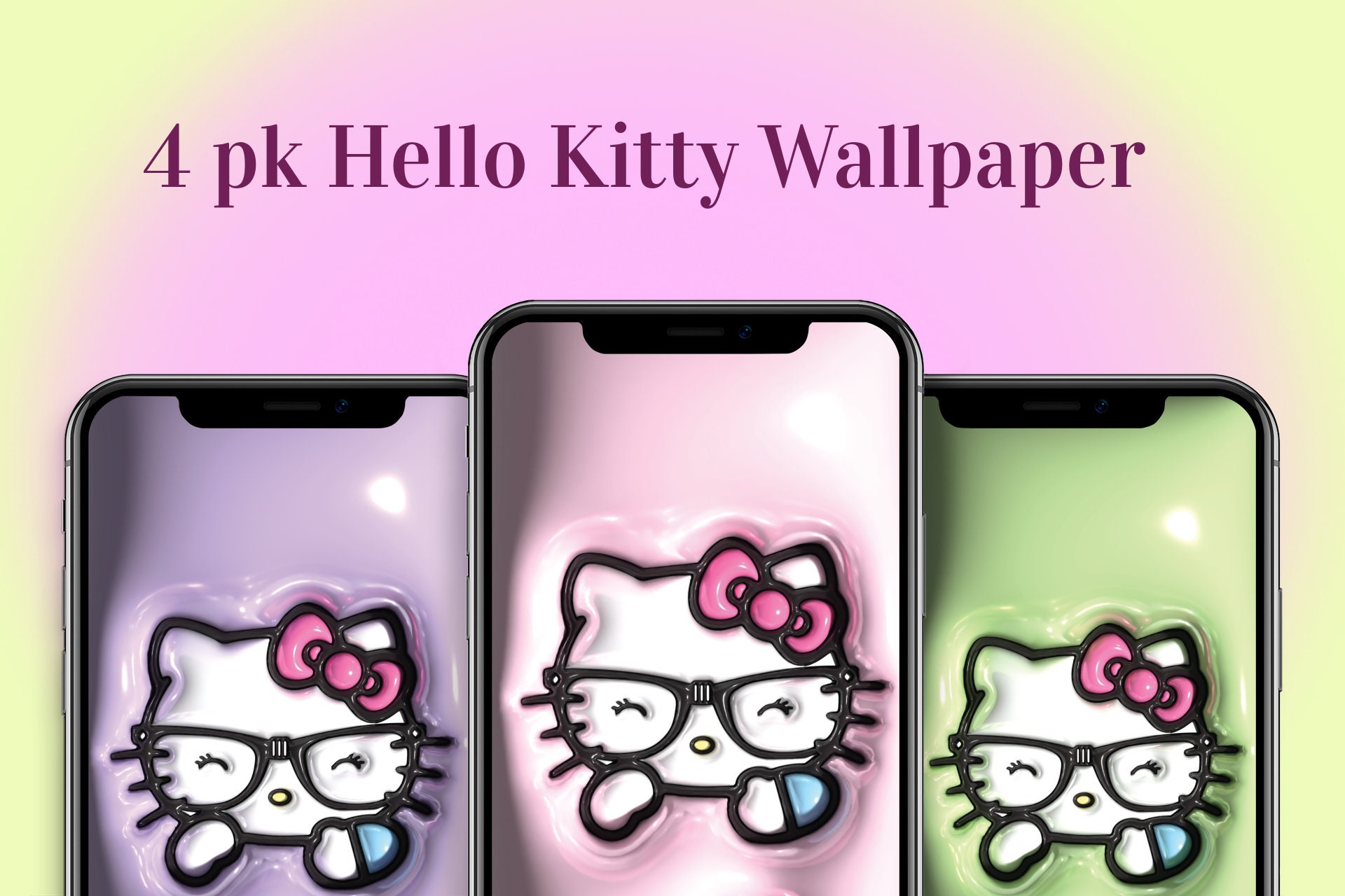 Purple Hello Kitty Nerd Wallpaper