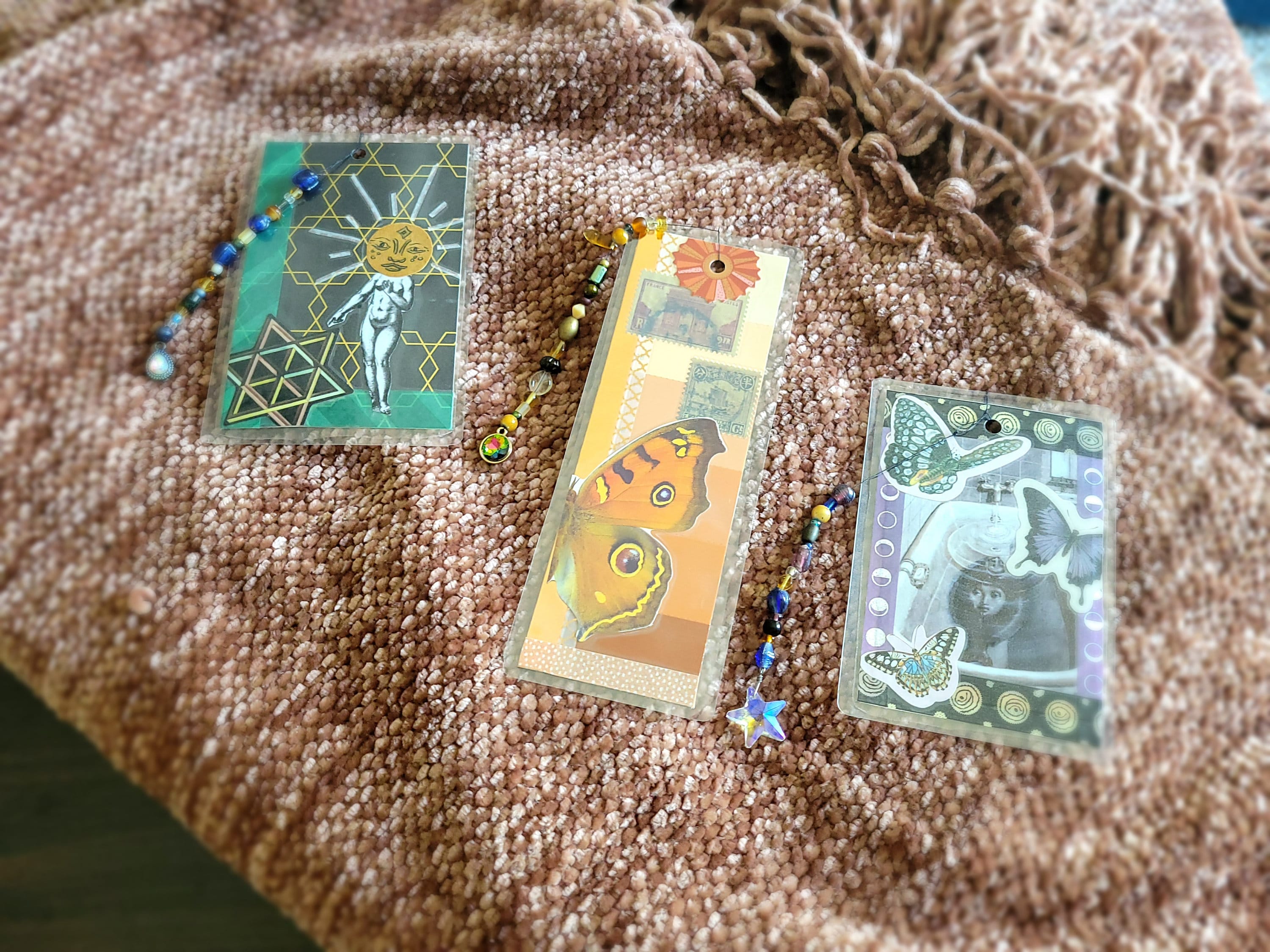 Whimsigoth Scrapbook-style Bookmark Set of 3- Handmade Unique Collage ...