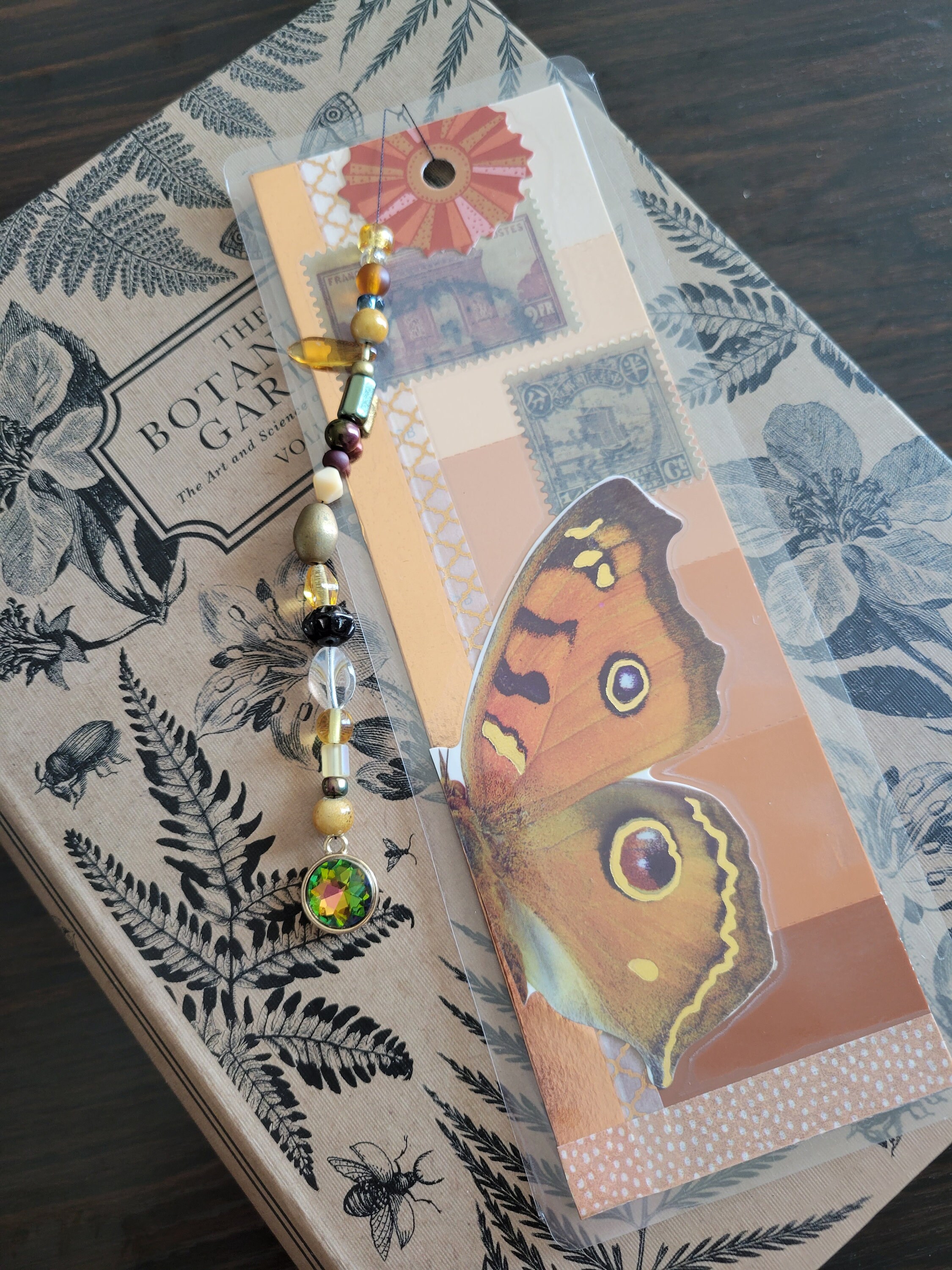Whimsigoth Scrapbook-style Bookmark Set of 3- Handmade Unique Collage Bookmarks With Beaded ...