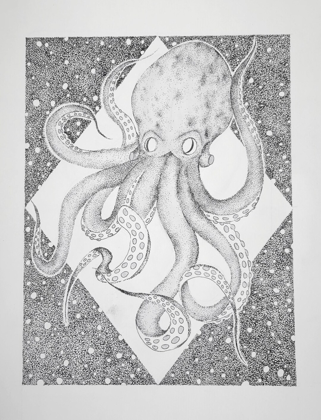 Unique Original Octopus Artwork- Mystical Sealife Pointillism ...