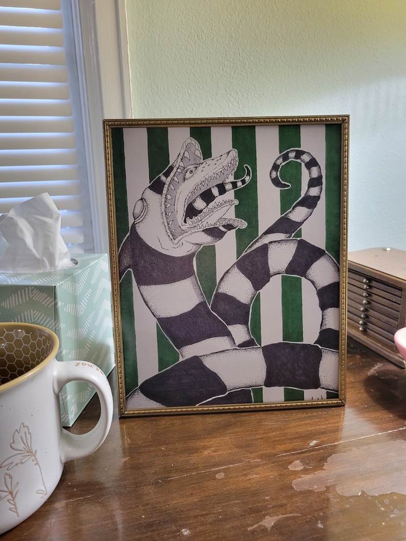 Beetlejuice Inspired Sandworm Art Print- Cool Horror Room Decor, Film ...