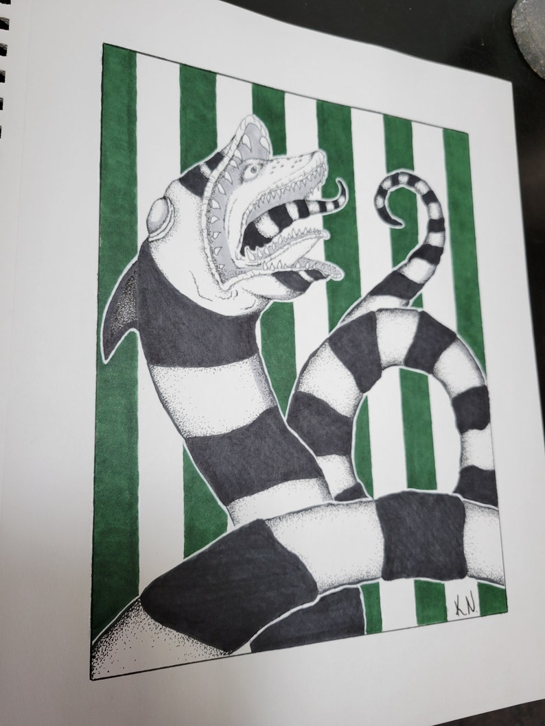 Original Beetlejuice Sandworm Illustration- Tim Burton Horror ...