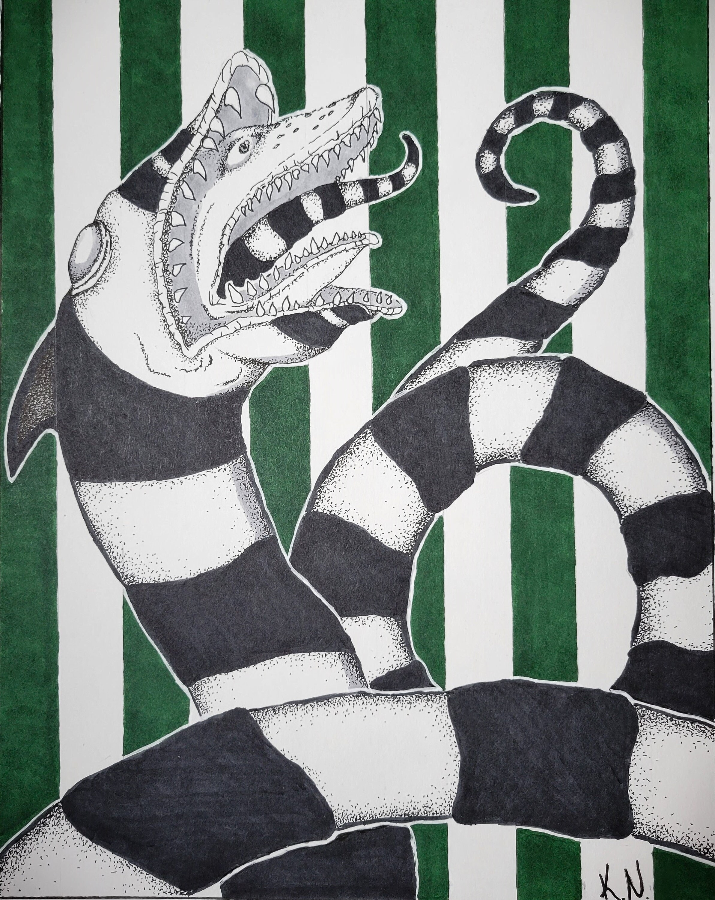 Beetlejuice Inspired Sandworm Art Print- Cool Horror Room Decor, Film ...