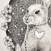Cosmic Rabbit Original Pointillism Art- Celestial Crystal Illustration ...