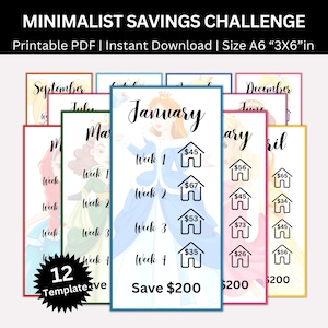 Low Income Savings Challenge Printable, Monthly Saving Challenges, Mini ...