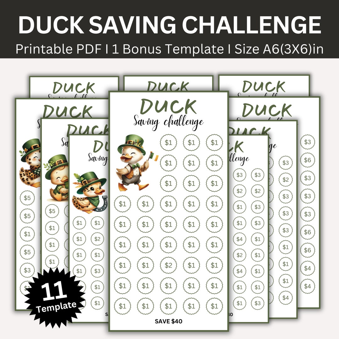 Get Your Ducks Saving Challenge, Mini A6 Duck Savings Challenge ...