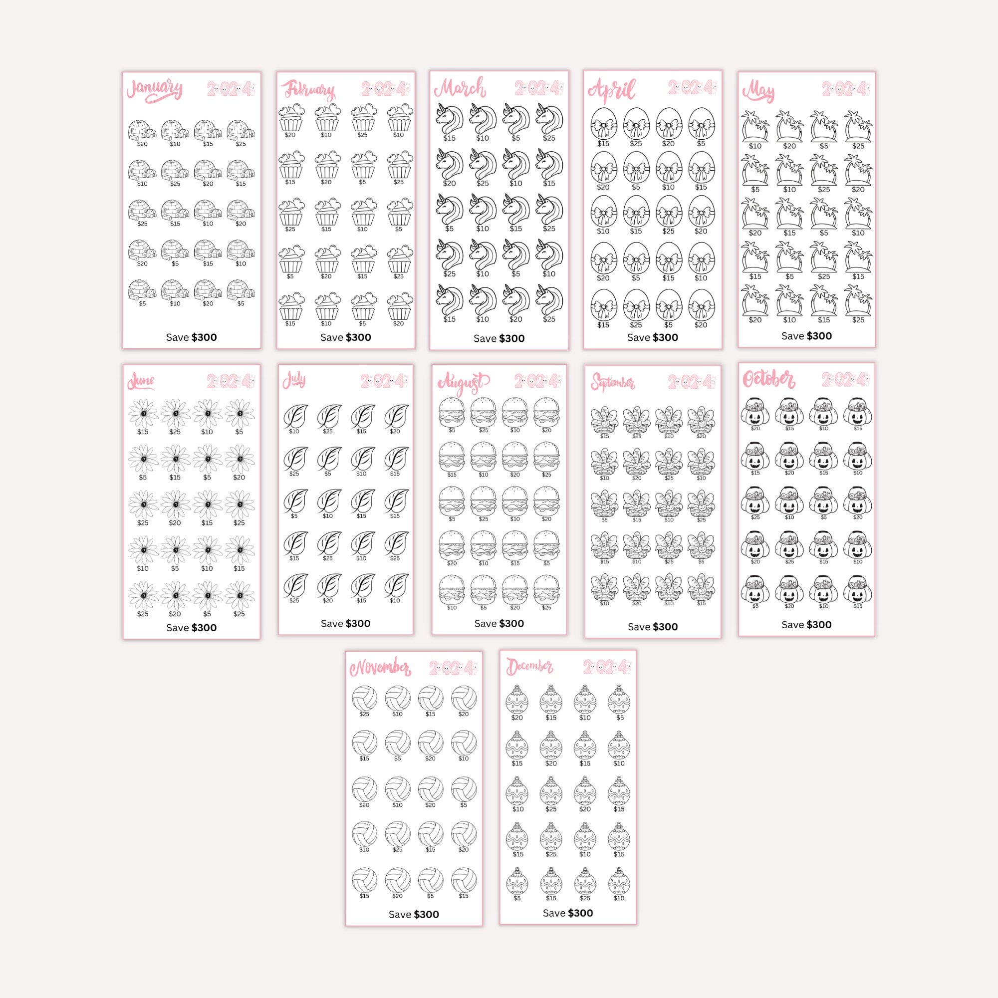 Ultimate Savings Challenge Bundle, A6 Mini Saving Challenge Printable ...