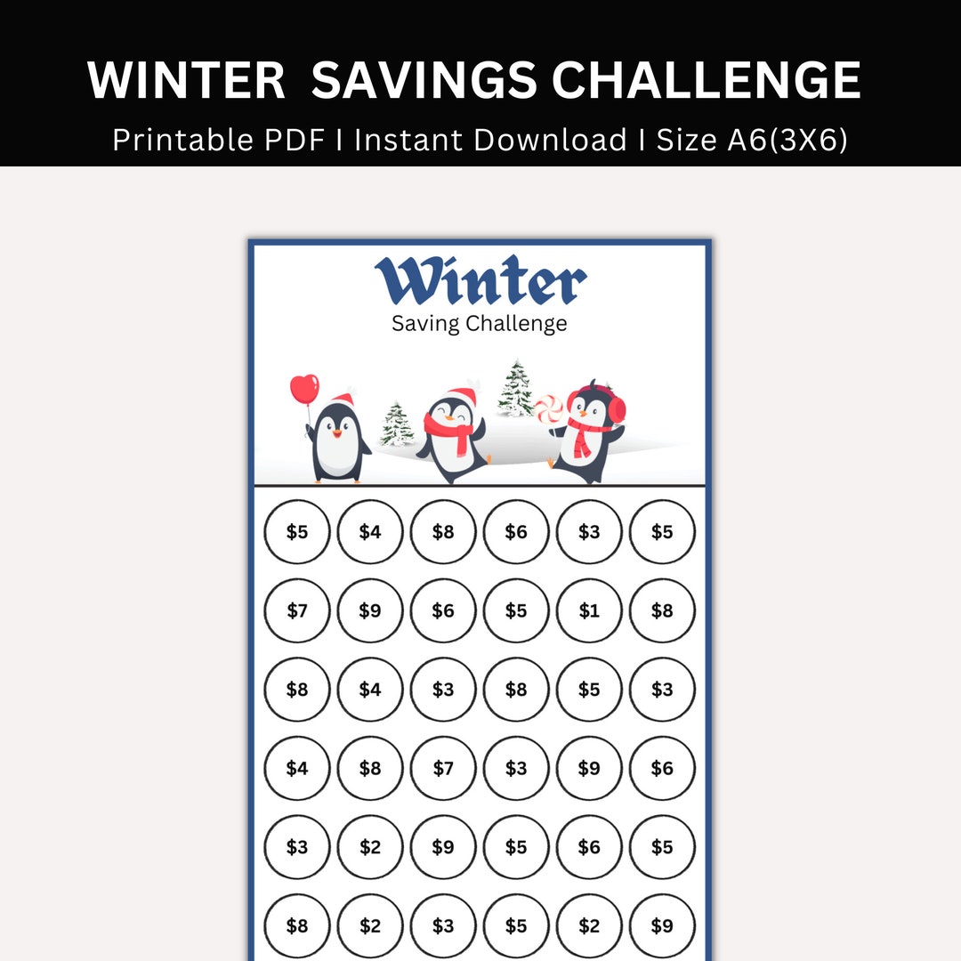 Winter Savings Challenge Printable, Cozy up to Financial Success ...