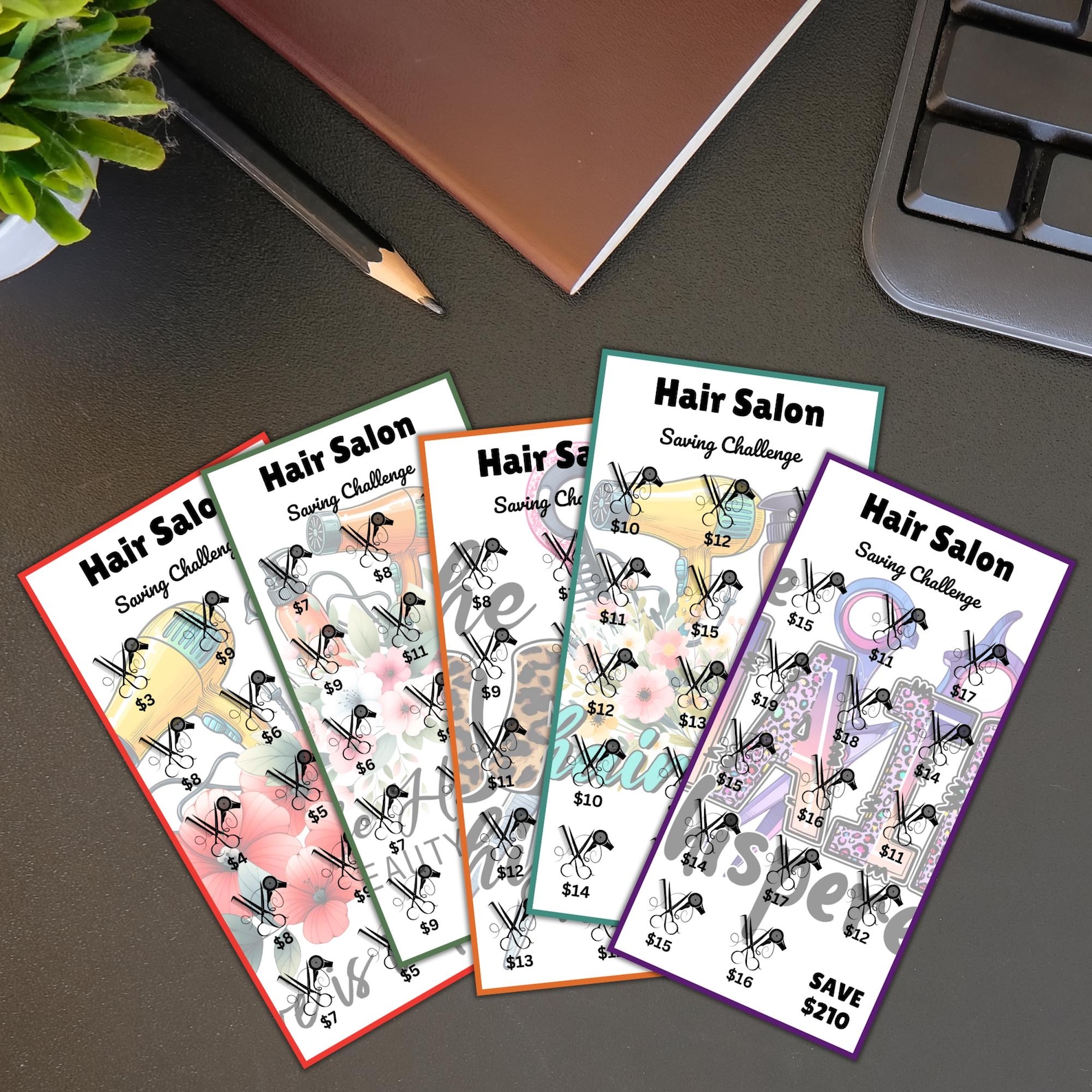Hair Salon Savings Challenge Printable, Mini A6 Low Income Hair Care ...