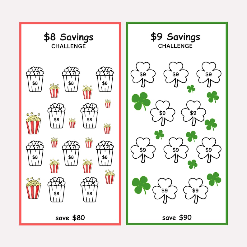 Kids Savings Challenge Printable Tracker, A6 Kids Mini Saving Challenge ...