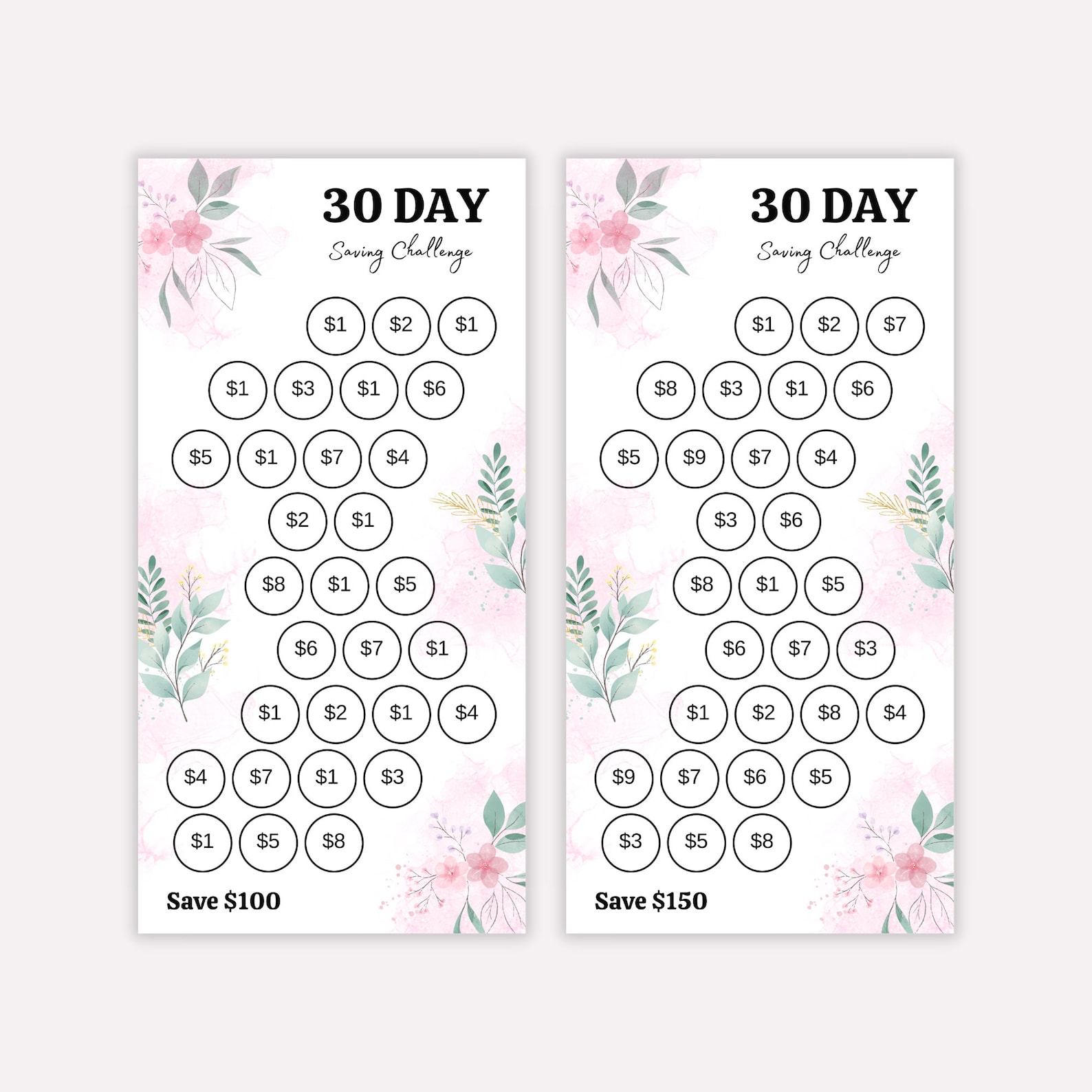 Low Income Saving Challenge Printable Bundle Mini A6 Savings - Etsy