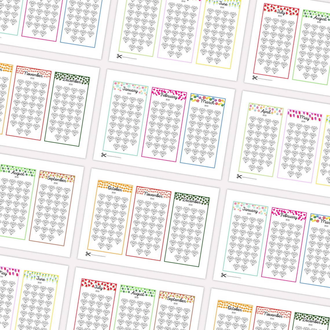 12 Month Savings Challenges Printable, Saving Challenge Bundle, Mini ...