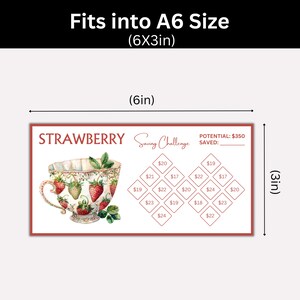 Strawberry Savings Challenge Printable Bundle, Mini A6 Strawberry ...