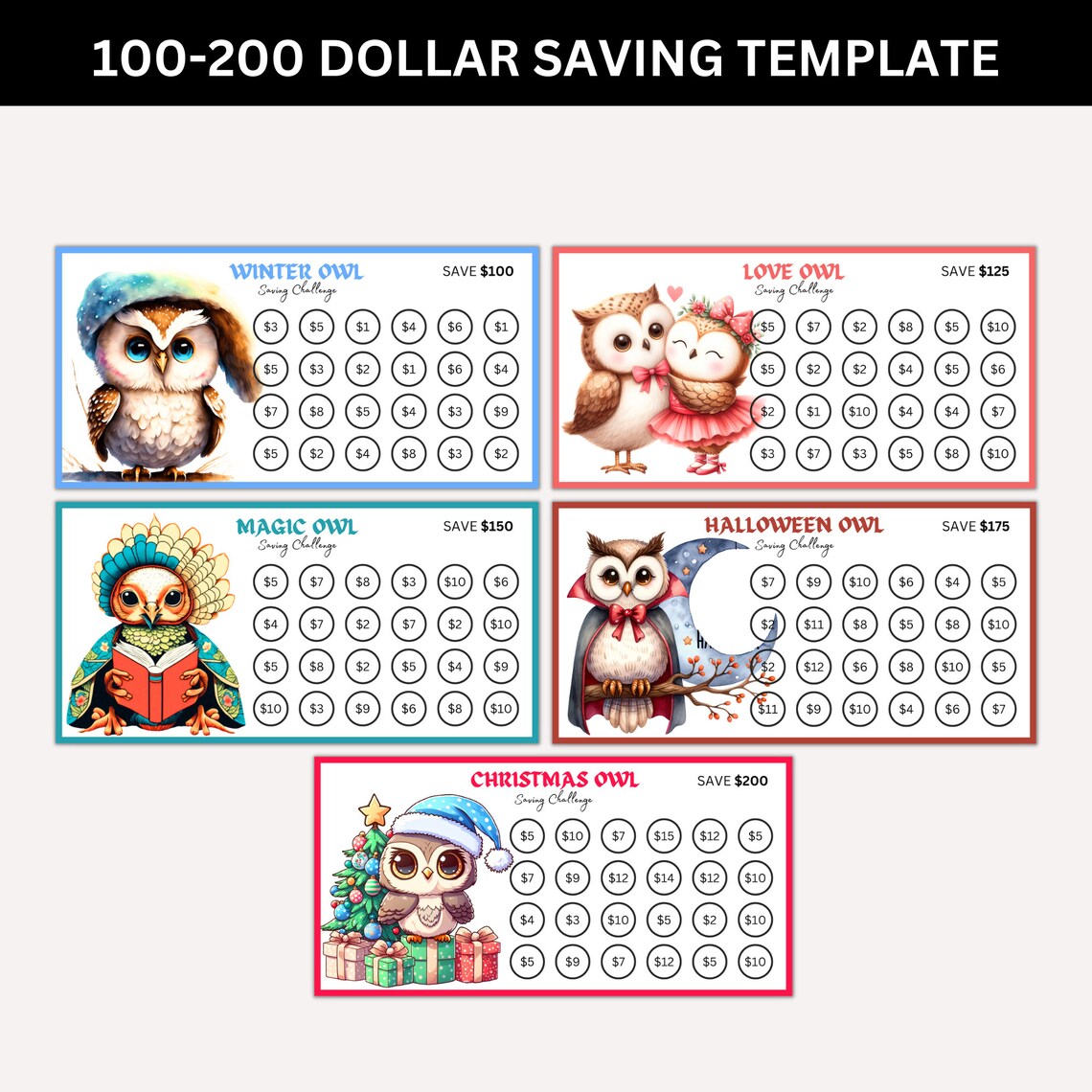 Ultimate Mega Owl Mini Savings Challenge Printable Bundle, Owl Money ...