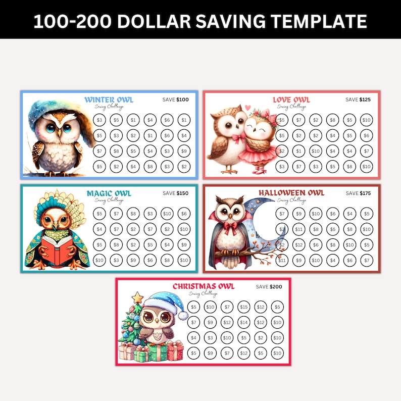 Ultimate Mega Owl Mini Savings Challenge Printable Bundle, Owl Money ...