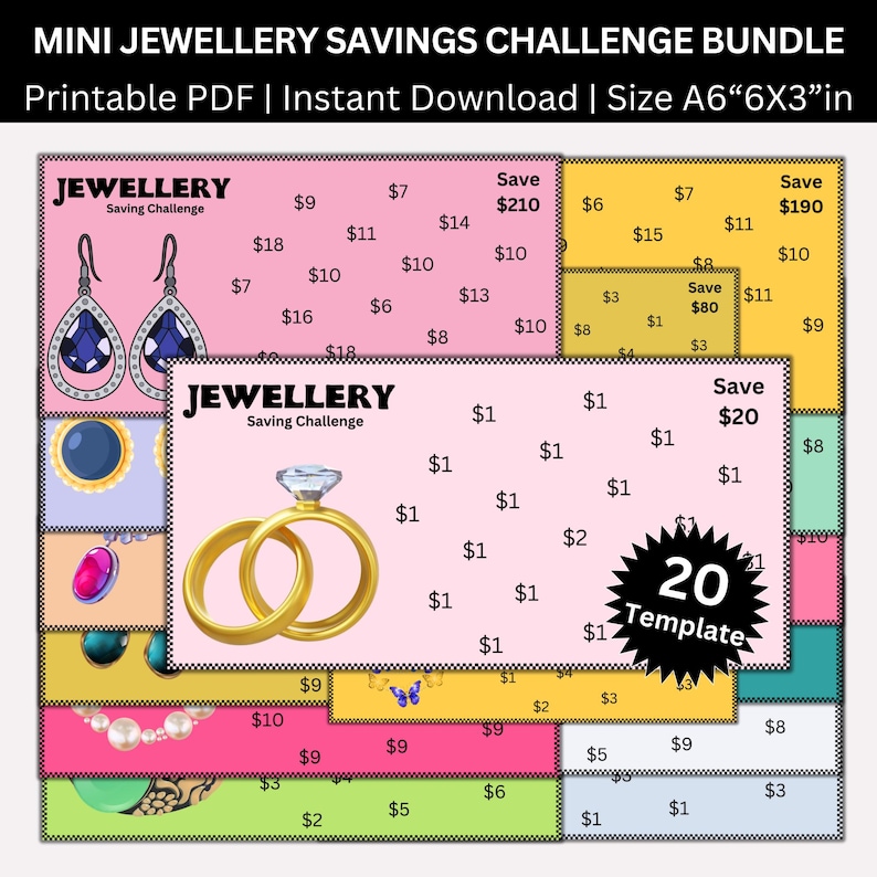 Black Girl Savings Challenge Mega Bundle, 1021 Printable Templates, A6 ...