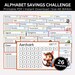 Alphabet Low Income Savings Challenge Printable, Alphabet Saving ...