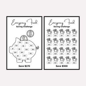 Emergency Fund Savings Challenge Printable Bundle, Mini A6 Emergency ...