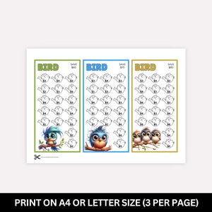 Birds Savings Challenge Printable Bundle, Mini A6 Low Income Bird ...