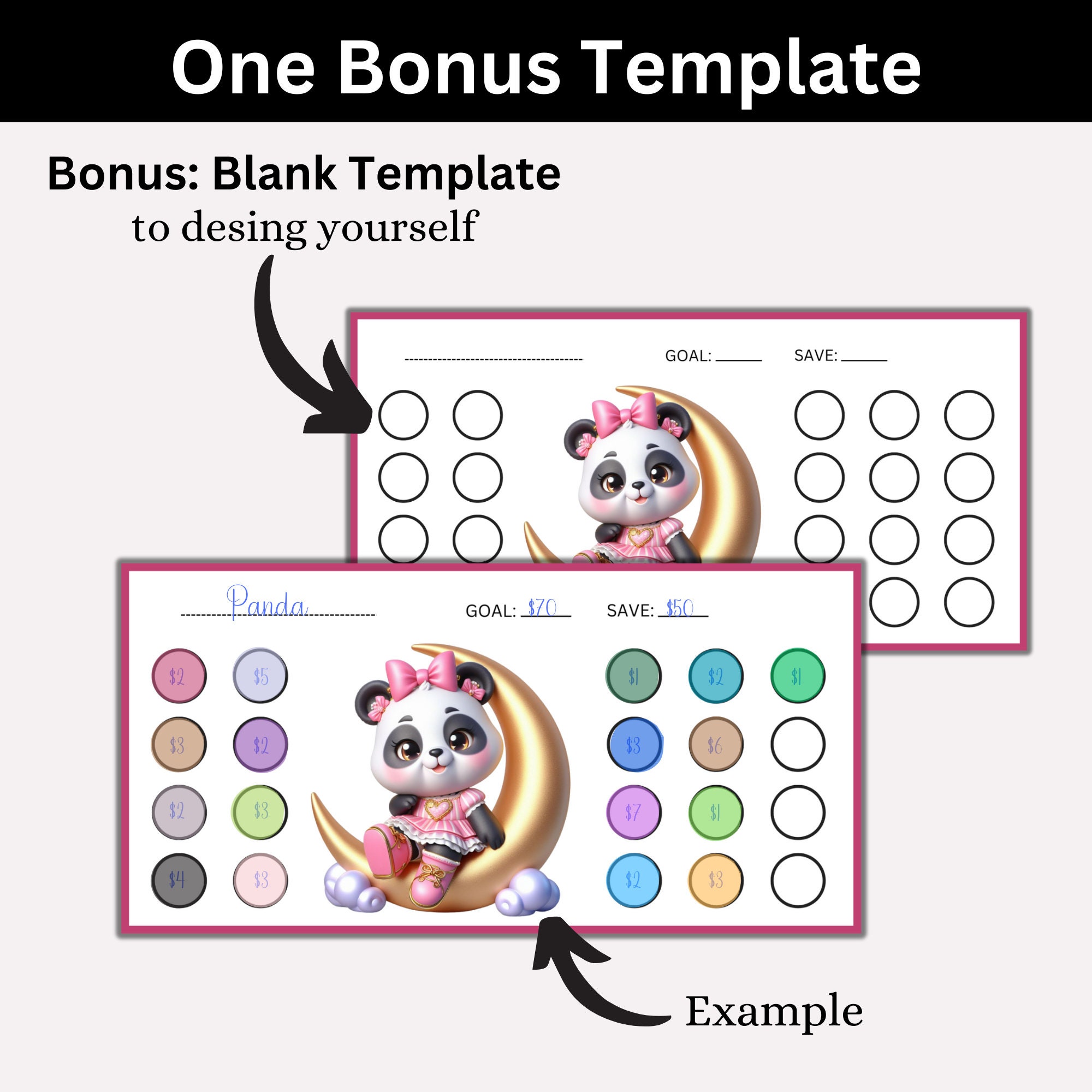 Buy Mini Panda Savings Challenge Printable, Panda Saving Challenges ...