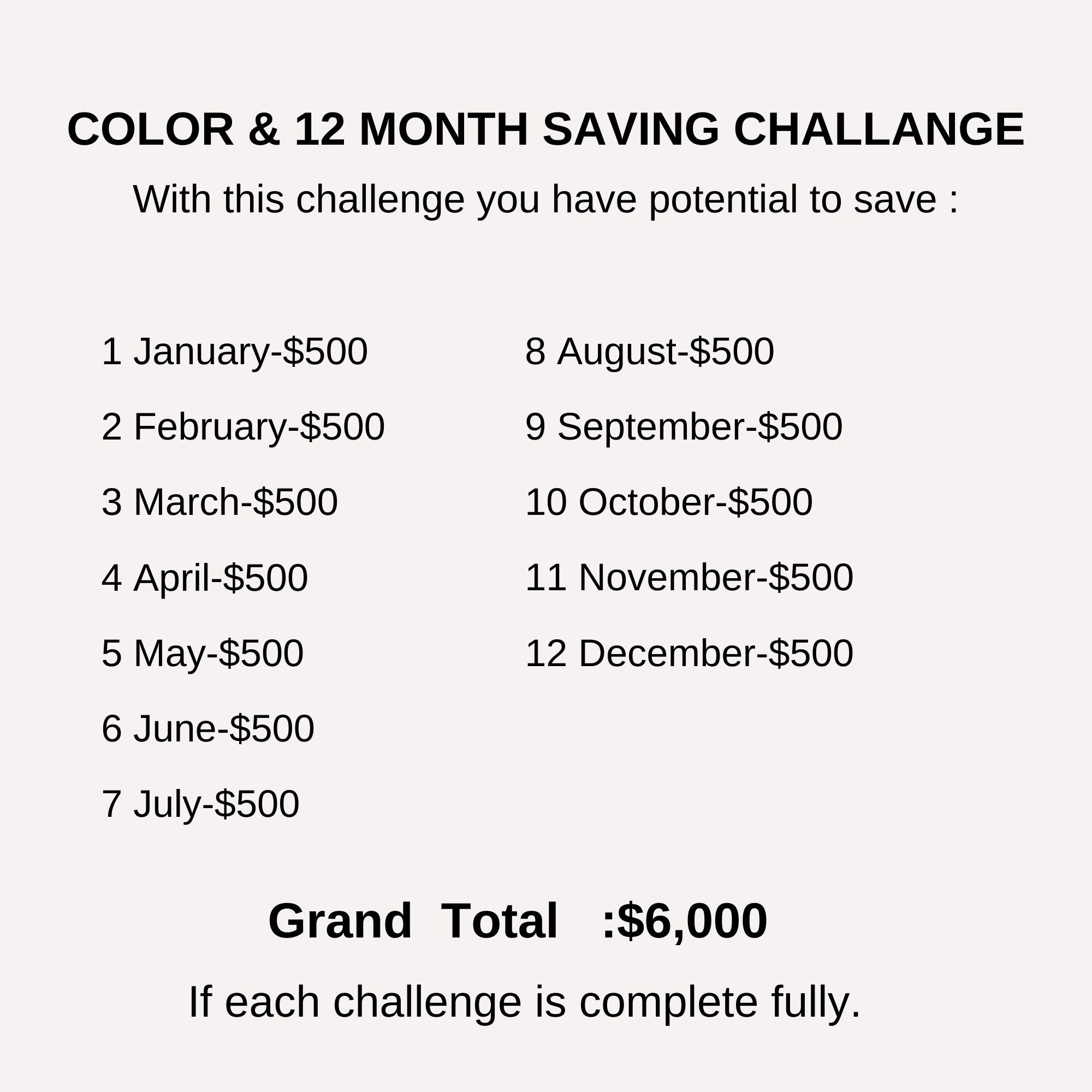 12 Month Color Savings Tracker Bundle, Monthly Savings Challenge ...