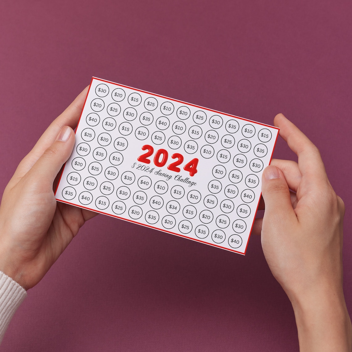 2024 Saving Challenge Printable, Save 2024 in 2024, 2024 Money Saving ...