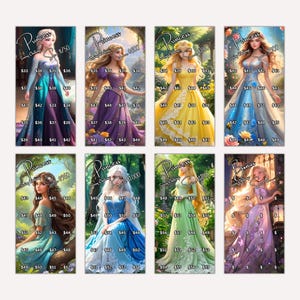 Princess Savings Challenge Printable Bundle, A6 Cute Girl Saving ...