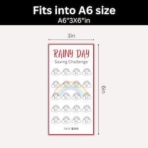 Rainy Day Savings Challenge Printable Bundle, Rain Day Funds Mini A6 ...