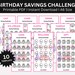 Birthday Savings Challenge Printable Bundle, A6 Sized Mini Birthday ...