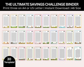 Ultimate Savings Challenge Bundle, A6 Mini Saving Challenge Printable ...