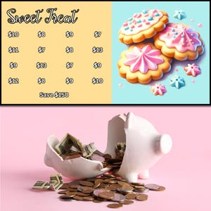 Sweet Treat Savings Challenge Printable Bundle, Cute Dessert Saving ...