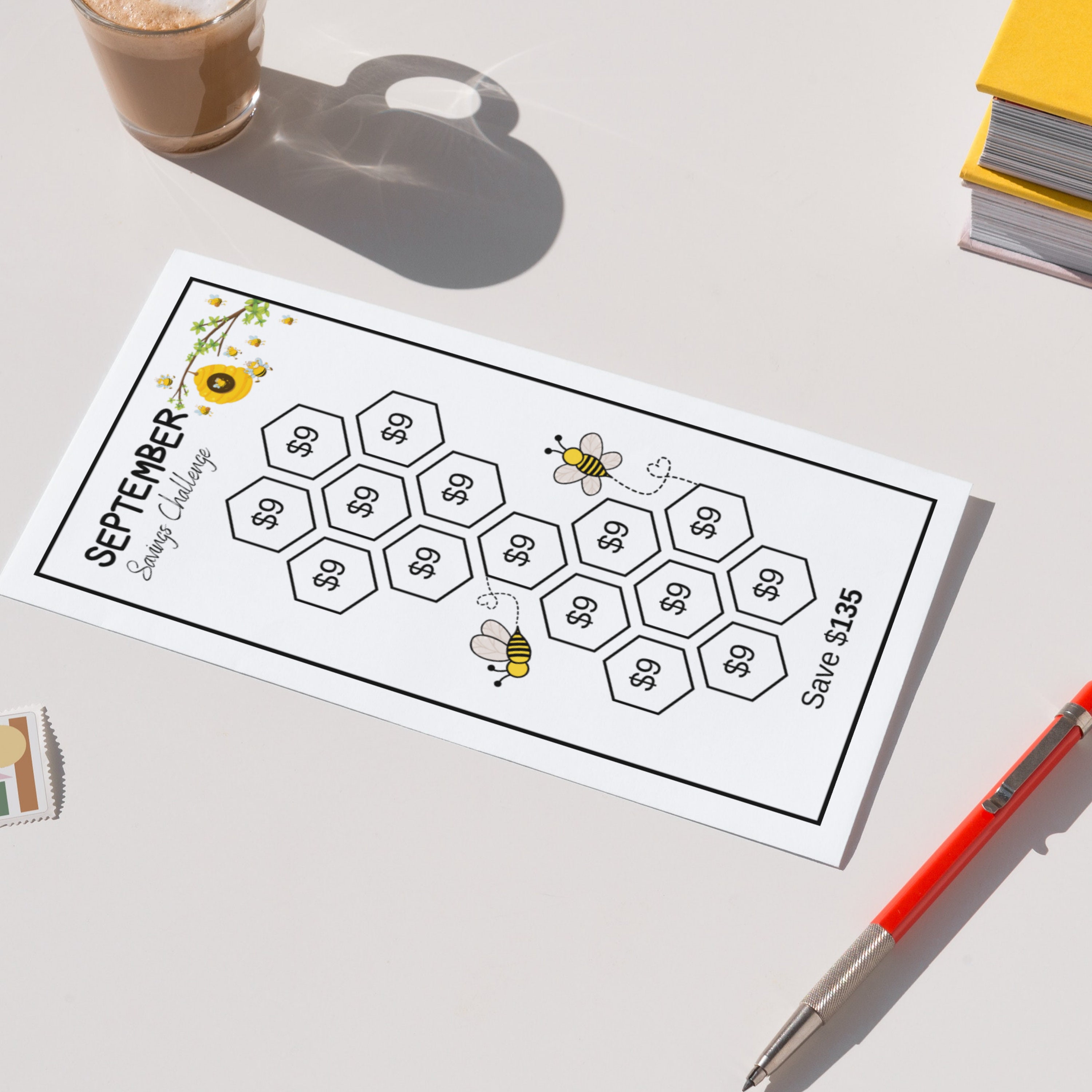 Monthly Kids Savings Challenge Printable, A6 Kids Mini Saving ...