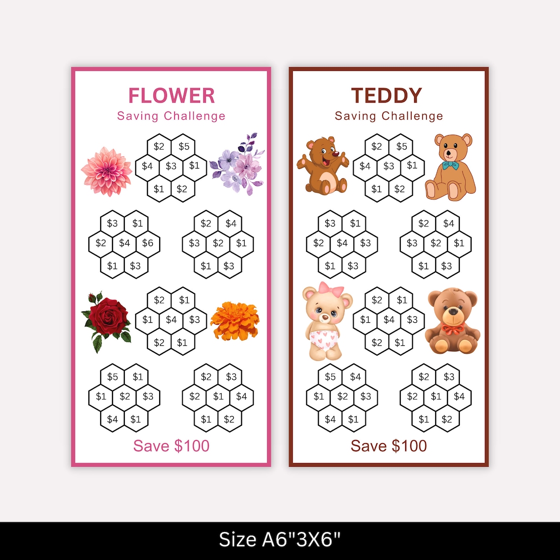 Kids Savings Challenge Printable, A6 Mini Saving Challenge for Kid ...