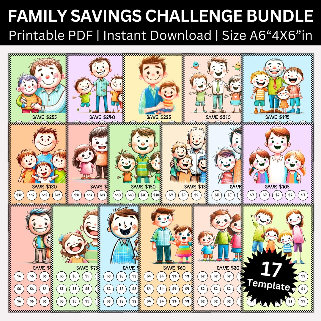 Family Savings Challenge Printable Bundle, Mama Saving Challenges ...