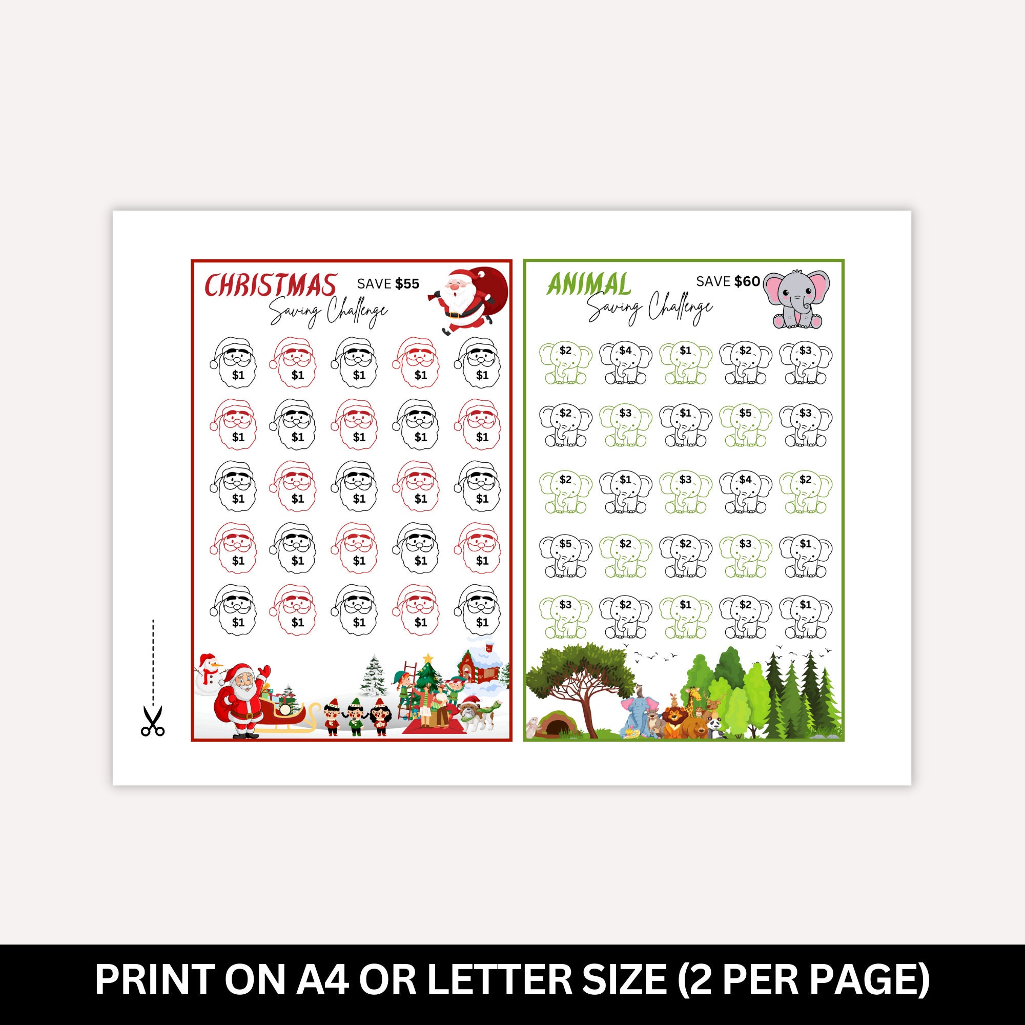 Savings Challenge Printable, Color Mini A6 Saving Challenge, Money ...